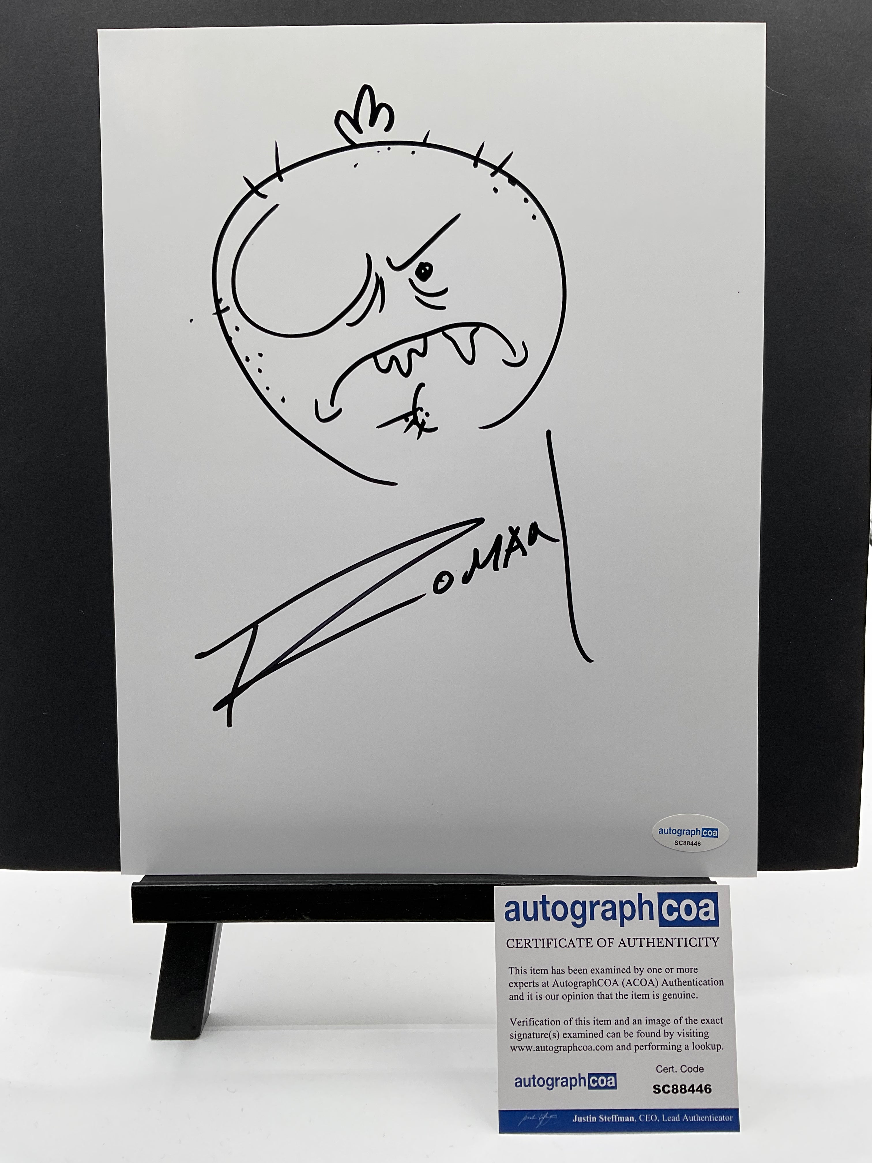 David Angelo Roman Rick and Morty signed Sketch Mr Meeseeks ACOA ...